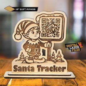Elf Version - Santa Tracker Display SVG + Ai Laser Cut Files -- INSTANT ...