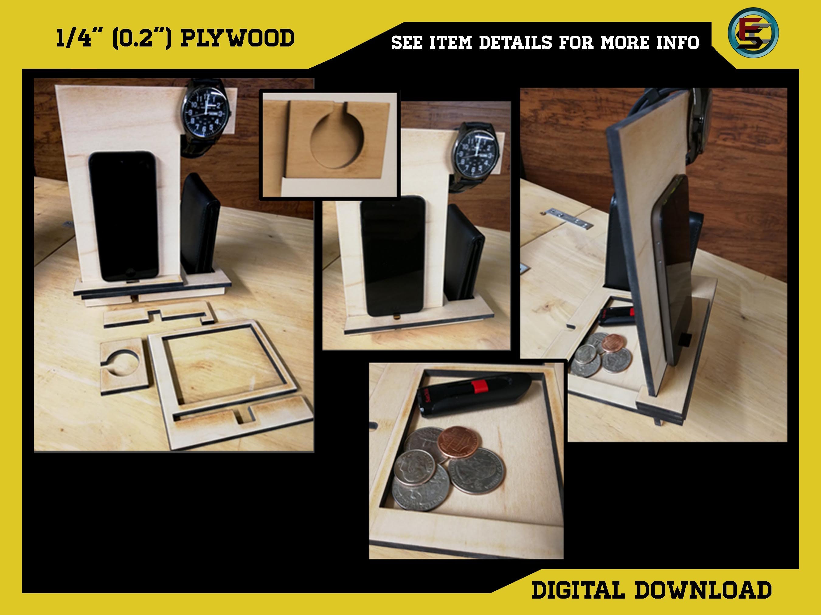 Interchangeable Phone Stand SVG + Ai Laser Cut Files -- INSTANT ...