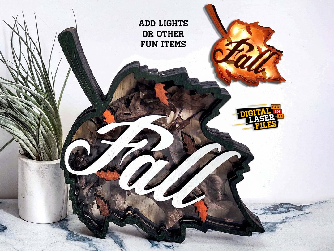 Fall Leaves SVG + Ai Laser Cut Files -- INSTANT DOWNLOAD - Etsy