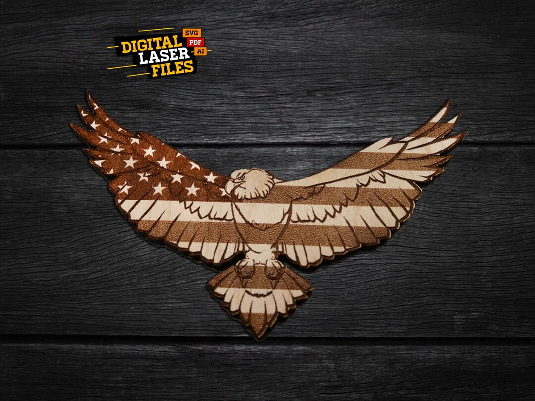 Faded Eagle SVG + Ai Laser Cut Files -- INSTANT DOWNLOAD - Etsy
