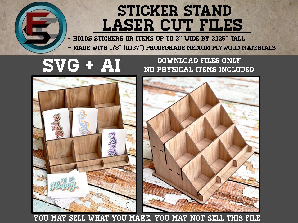 Sticker Stand SVG Ai Laser Cut Files INSTANT DOWNLOAD | Etsy