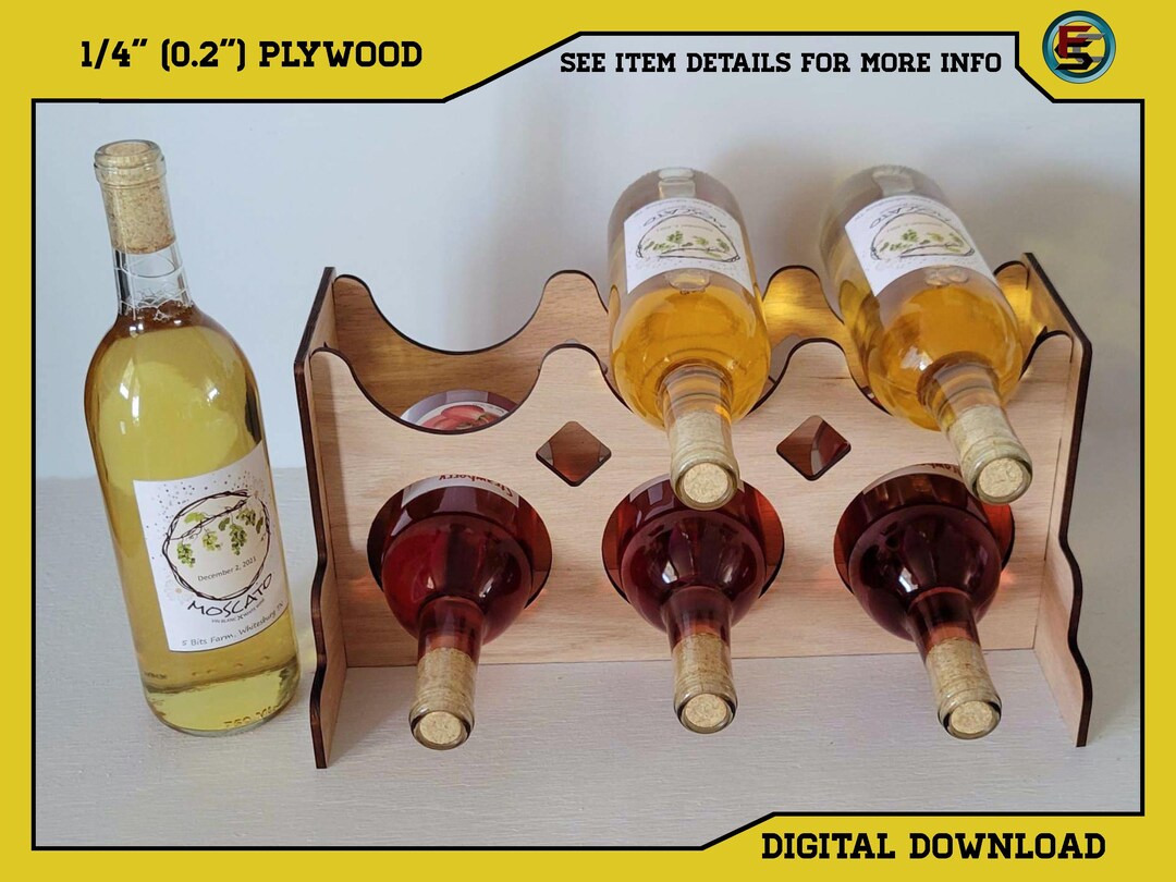 6 Tray Wine Display SVG Ai Laser Cut Files INSTANT - Etsy