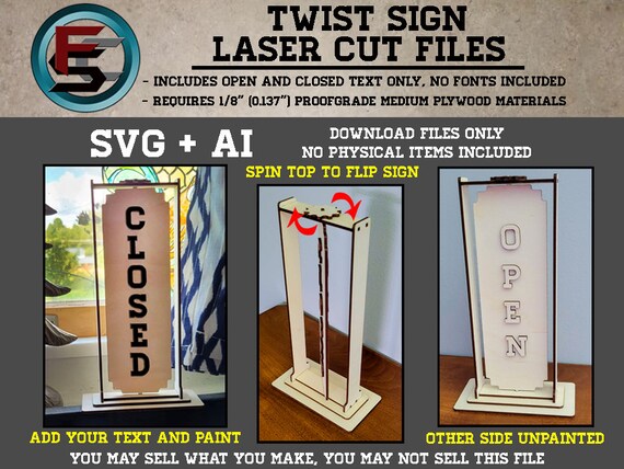 Twist Sign SVG Ai Laser Cut Files INSTANT DOWNLOAD - Etsy Canada
