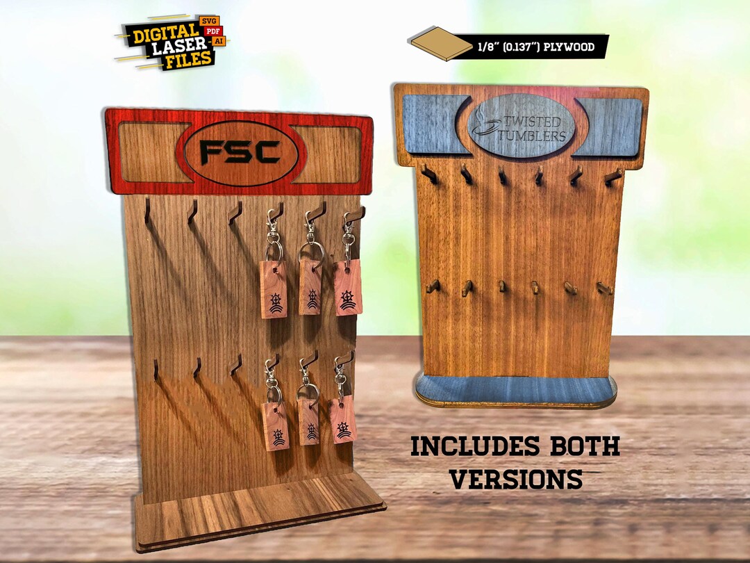 Top Logo Keychain Stand SVG + Ai Laser Cut Files -- INSTANT DOWNLOAD - Etsy