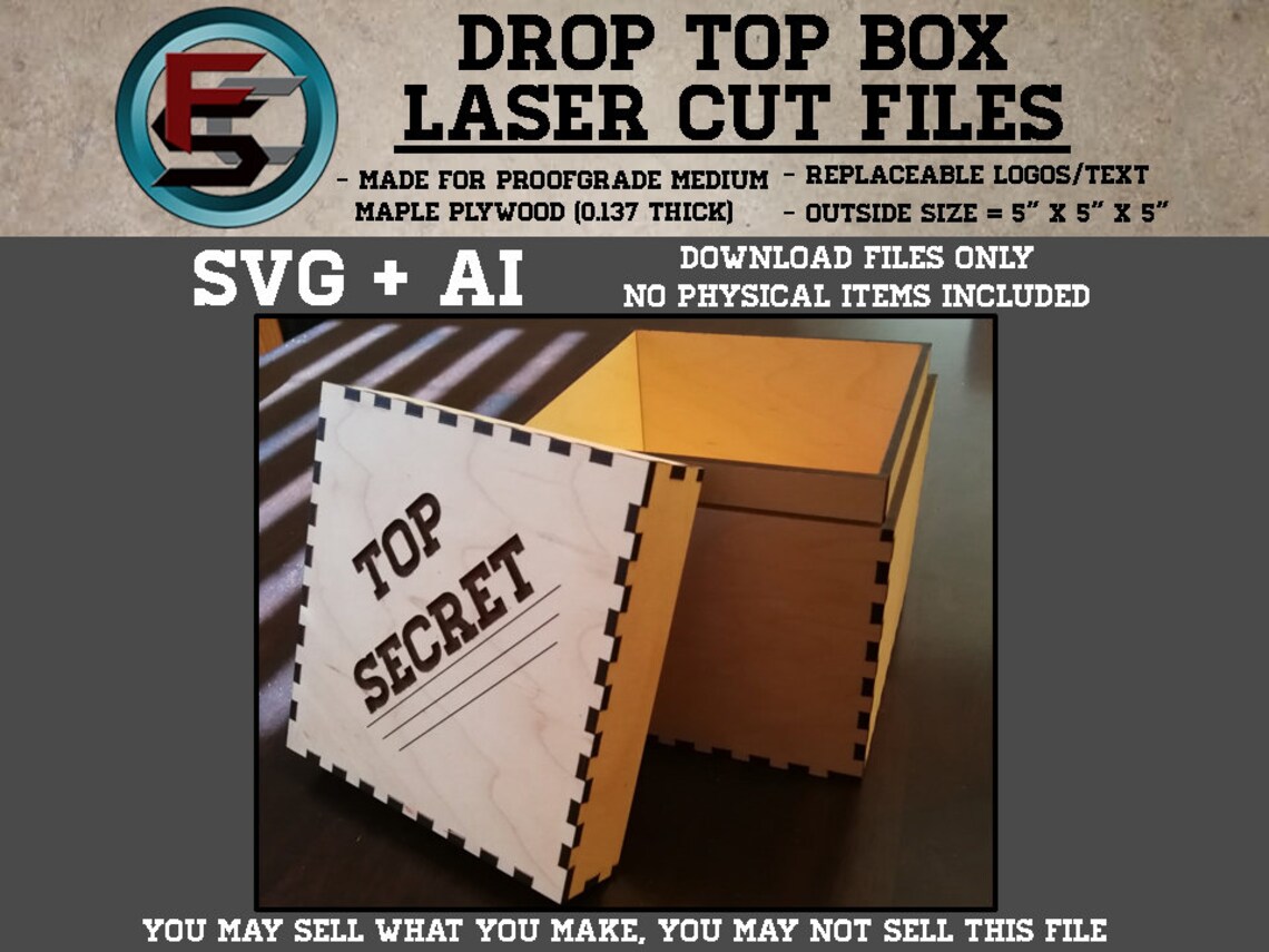 Drop Top Box SVG Ai Laser Cut Files INSTANT DOWNLOAD - Etsy