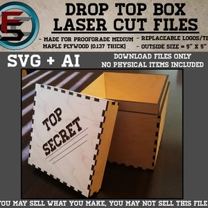 Drop Top Box SVG + Ai Laser Cut Files -- INSTANT DOWNLOAD - Etsy