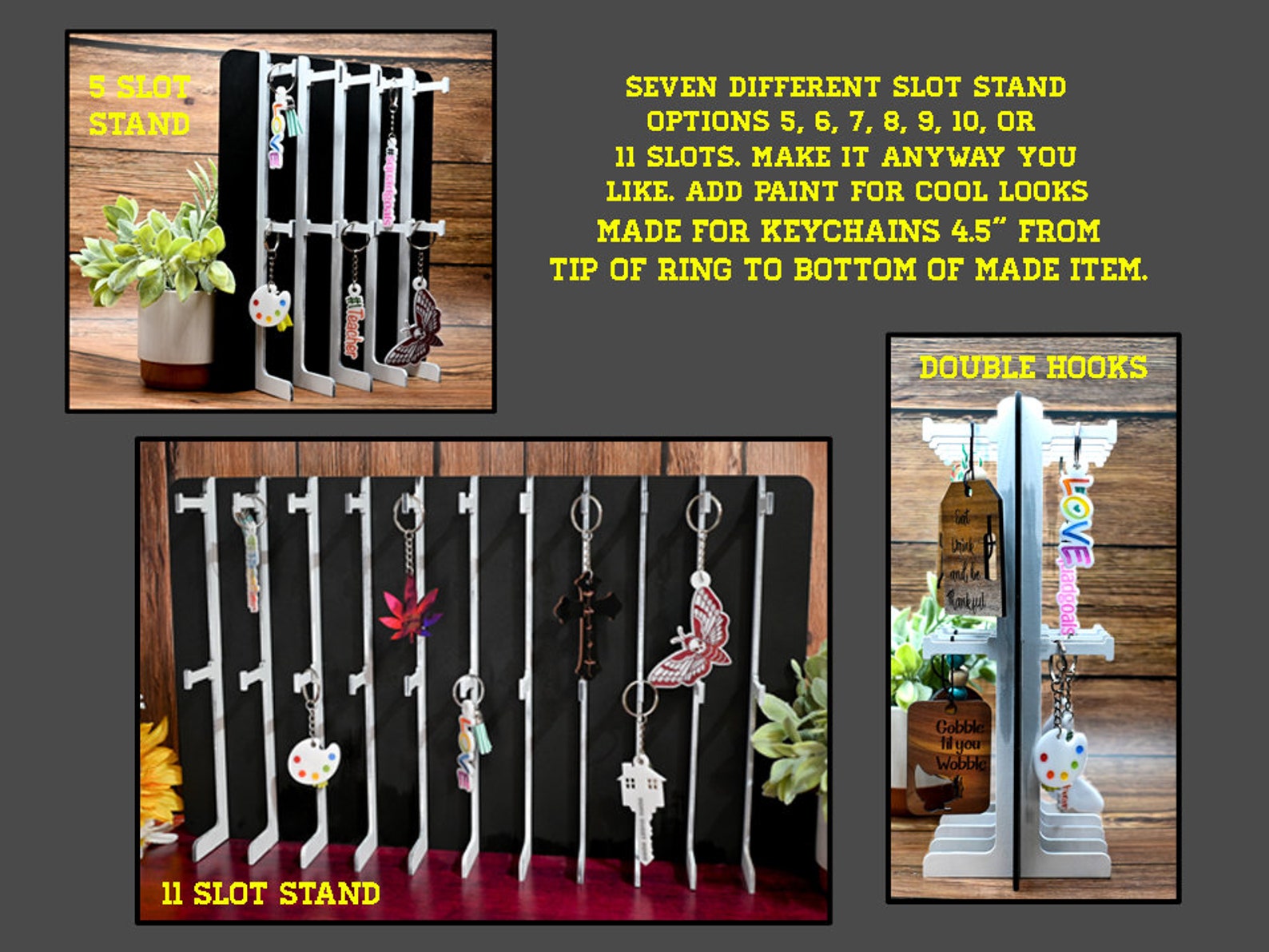 Collapsible Slot Keychain Stands SVG Ai Laser Cut Files - Etsy