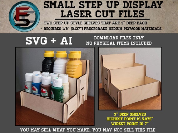 Small Step up Display SVG Ai Laser Cut Files INSTANT - Etsy