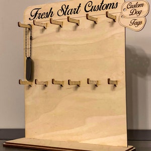 Dog Tags Keychain Stand SVG + Ai Laser Cut Files -- INSTANT DOWNLOAD - Etsy