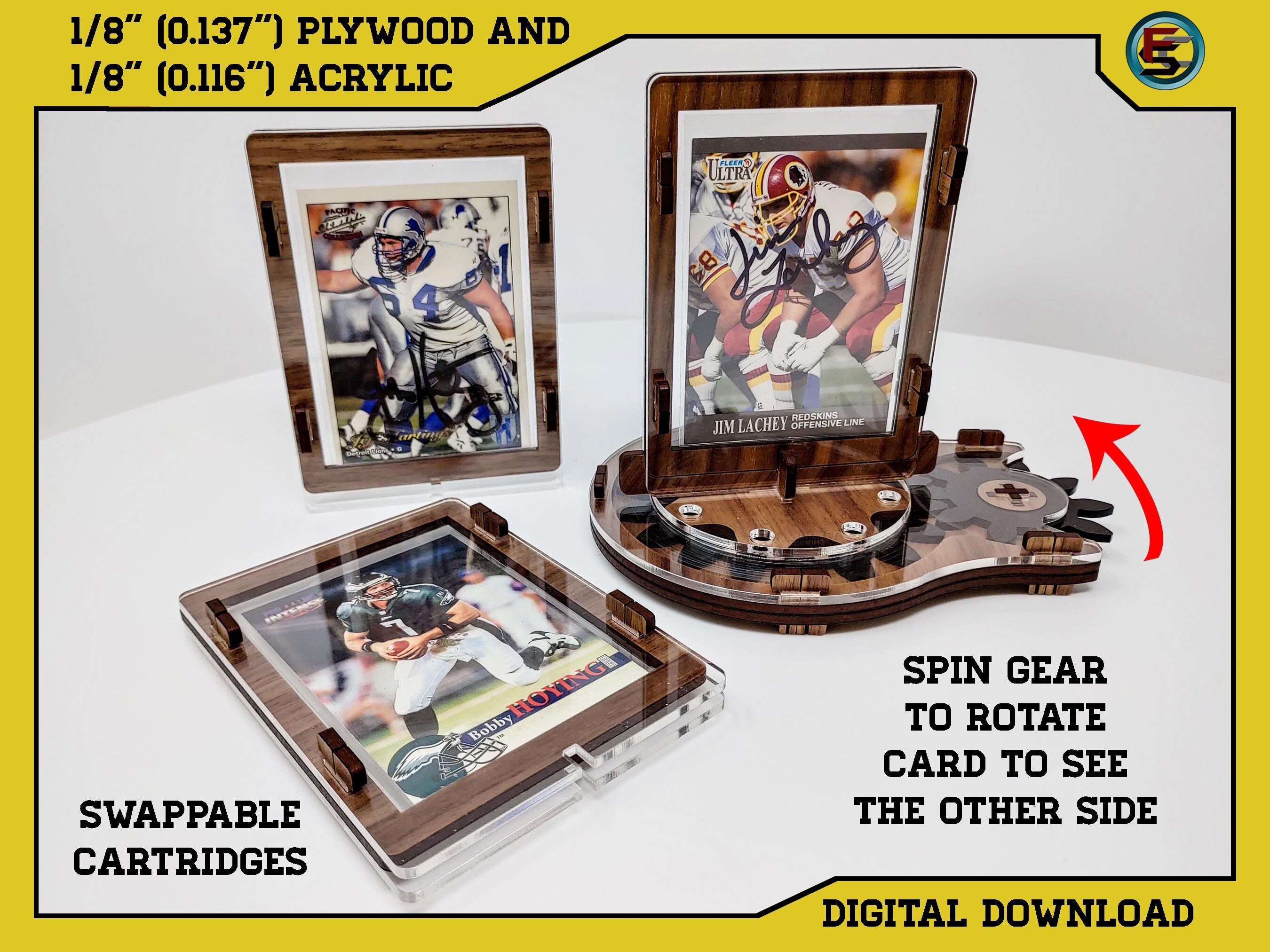 Spinning Card Display SVG + Ai Laser Cut Files -- INSTANT DOWNLOAD - Etsy