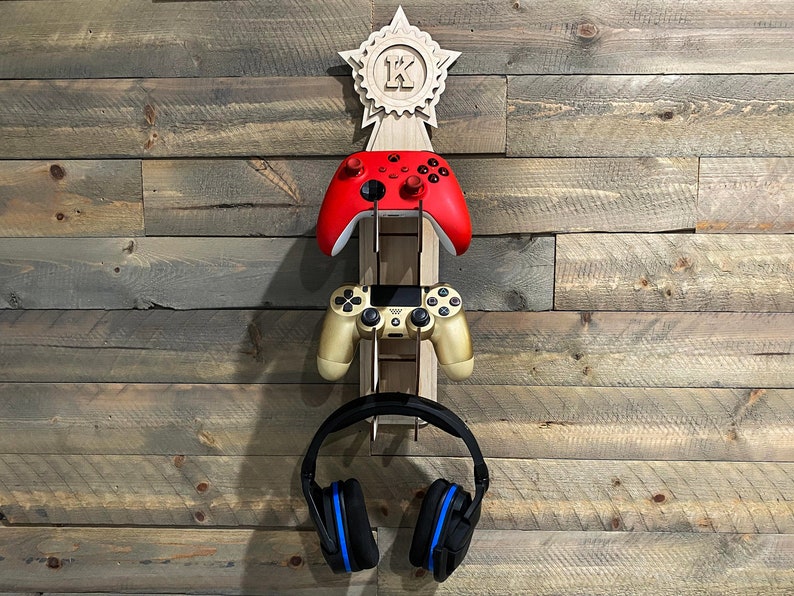 Monogram Wall Mount Gamer Stand SVG Ai Laser Cut Files - Etsy