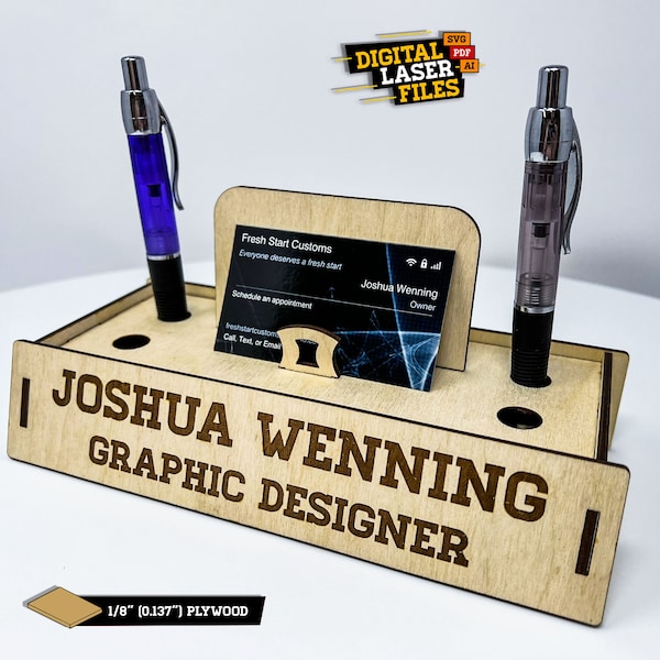 Office Name Plate Card Deck Svg Ai Laser Cut - Etsy