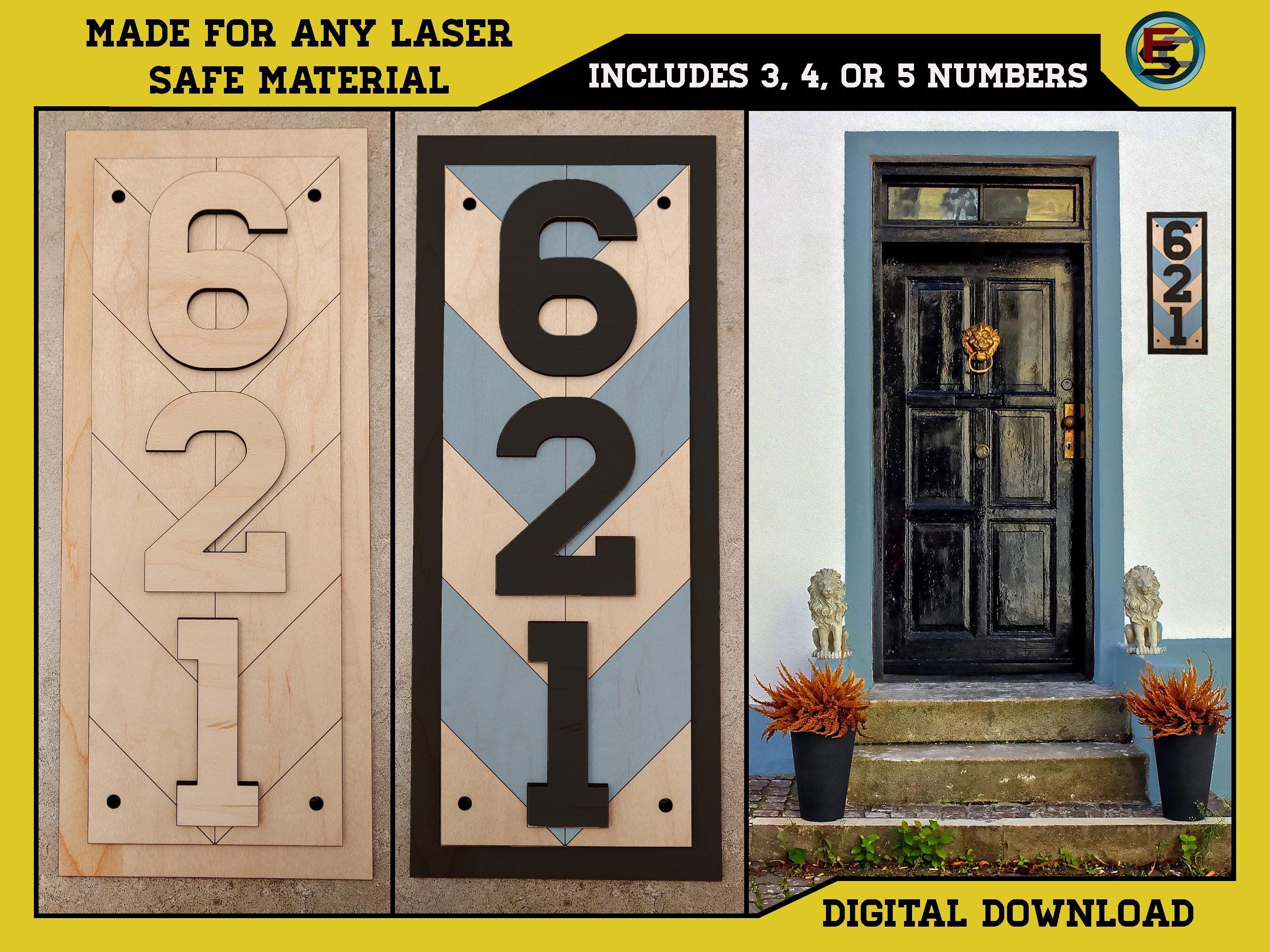 Vertical Address Sign Svg Ai Laser Cut Files INSTANT - Etsy