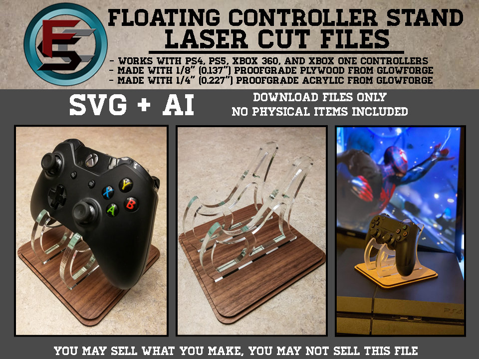 Floating Controller Stand SVG Ai Laser Cut Files INSTANT - Etsy Australia