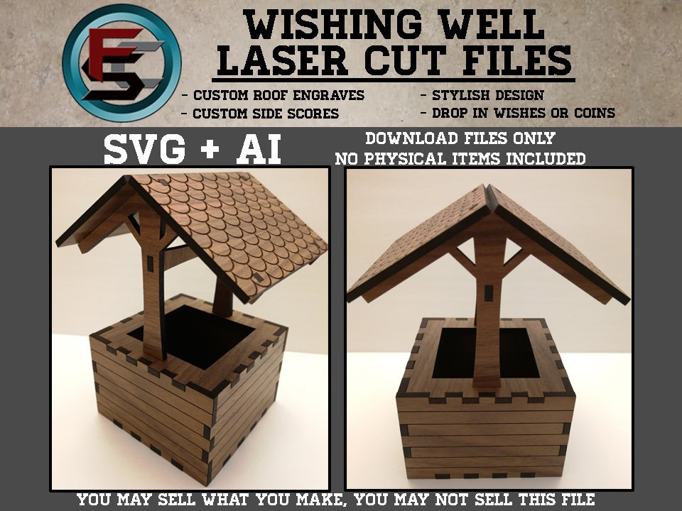 Wishing Well SVG + Ai Laser Cut Files -- INSTANT DOWNLOAD - Etsy