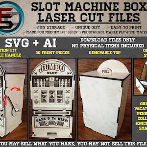 Slot Machine Box Svg + Ai Laser Cut Files -- INSTANT DOWNLOAD - Etsy