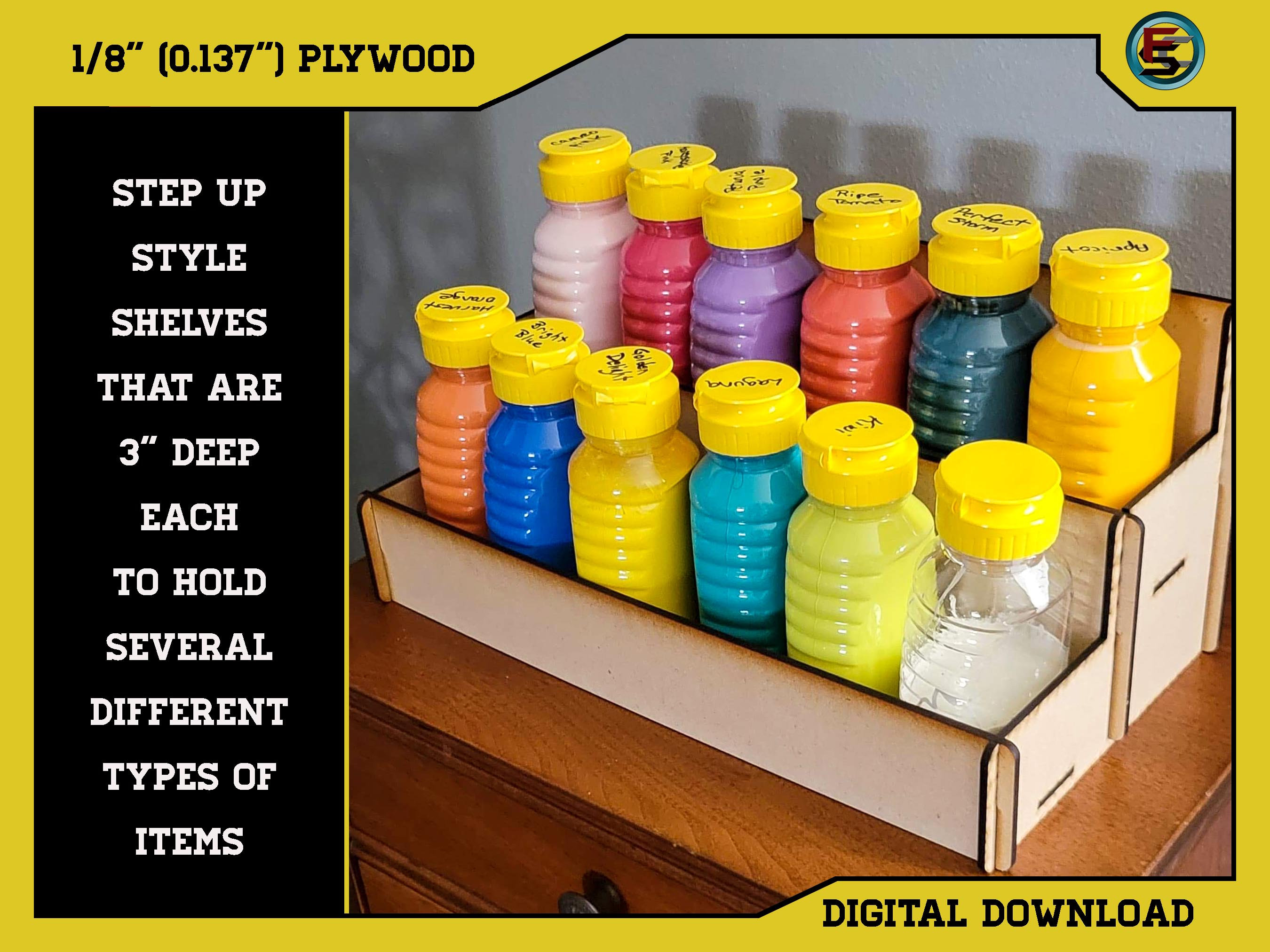 Large Step up Display SVG Ai Laser Cut Files INSTANT - Etsy