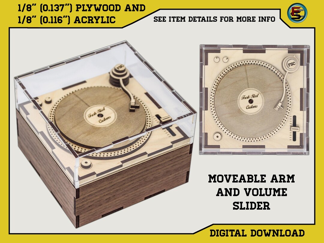 Mini Record Player SVG Ai Laser Cut Files INSTANT - Etsy