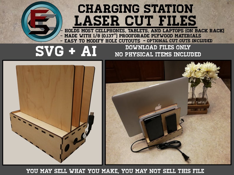Charging Station SVG Ai Laser Cut Files INSTANT DOWNLOAD - Etsy