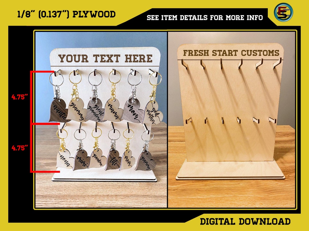 Double Keychain Stand SVG Ai Laser Cut Files INSTANT - Etsy