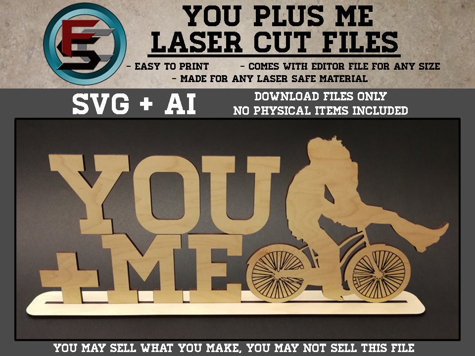 You Plus Me SVG Ai Laser Cut Files INSTANT DOWNLOAD | Etsy