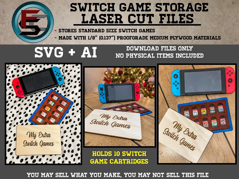 Switch Game Storage SVG + Ai Laser Cut Files -- INSTANT DOWNLOAD - Etsy