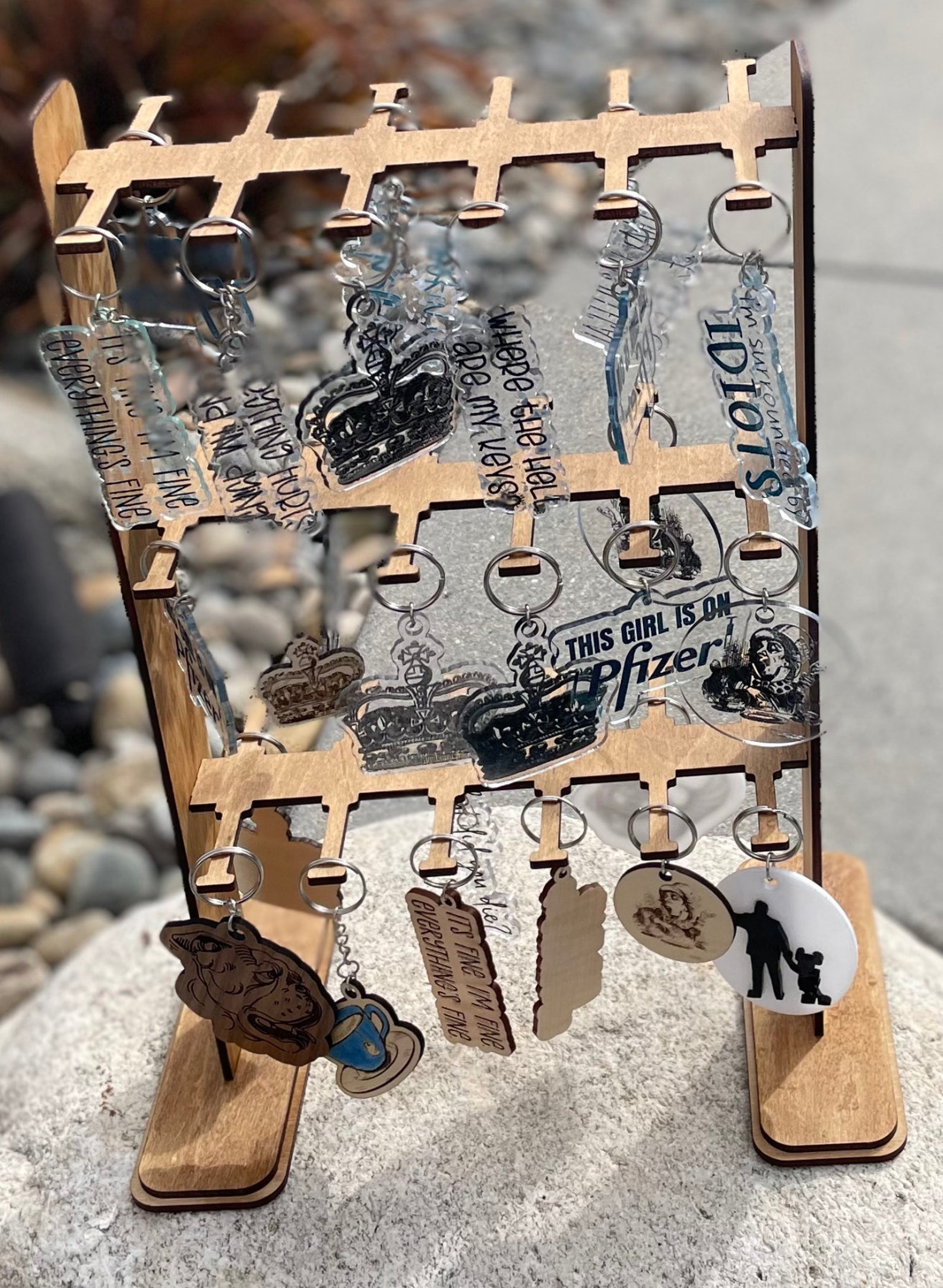 3 Tier Keychain Stand SVG Ai Laser Cut Files INSTANT | Etsy