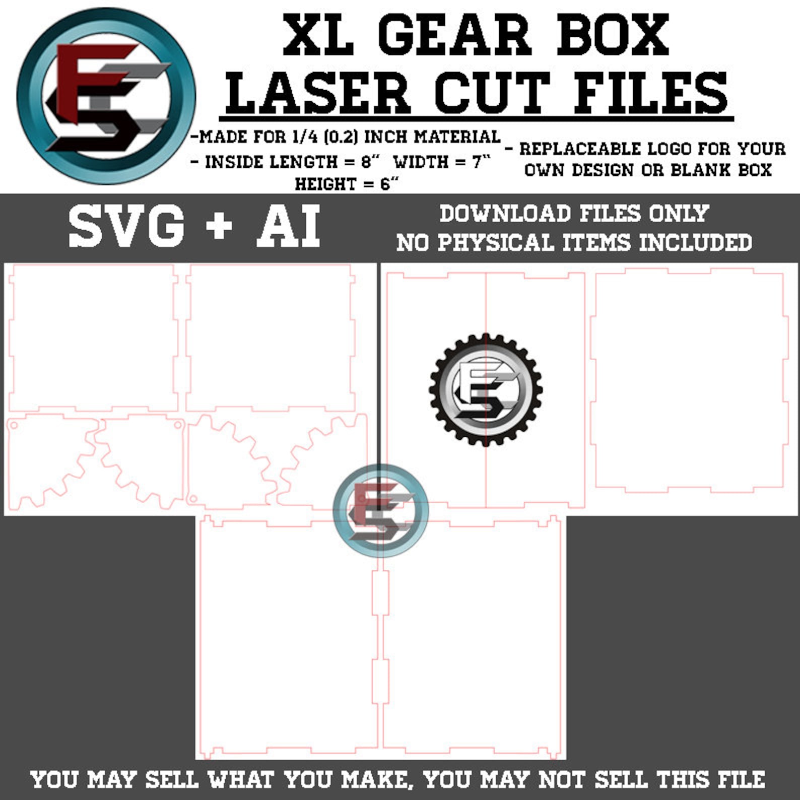 Buy Xl Gear Box SVG Ai Laser Cut Files INSTANT DOWNLOAD Online in India ...