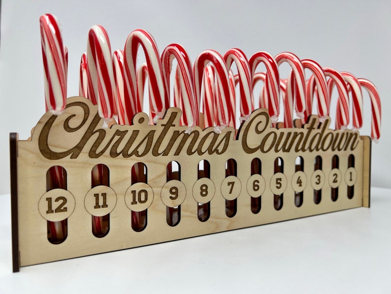 Candy Cane Christmas Countdown Svg Ai Laser Cut Files Etsy