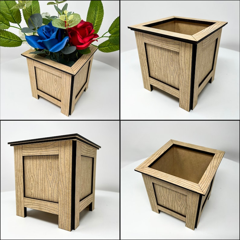 Flower Planter Box SVG Ai Laser Cut Files INSTANT - Etsy