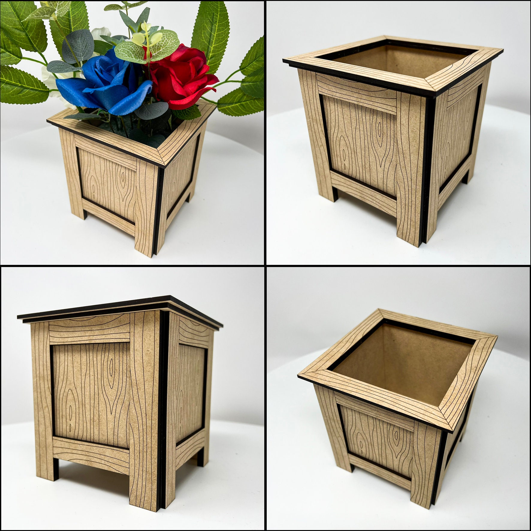 Flower Planter Box SVG + Ai Laser Cut Files -- INSTANT DOWNLOAD - Etsy ...
