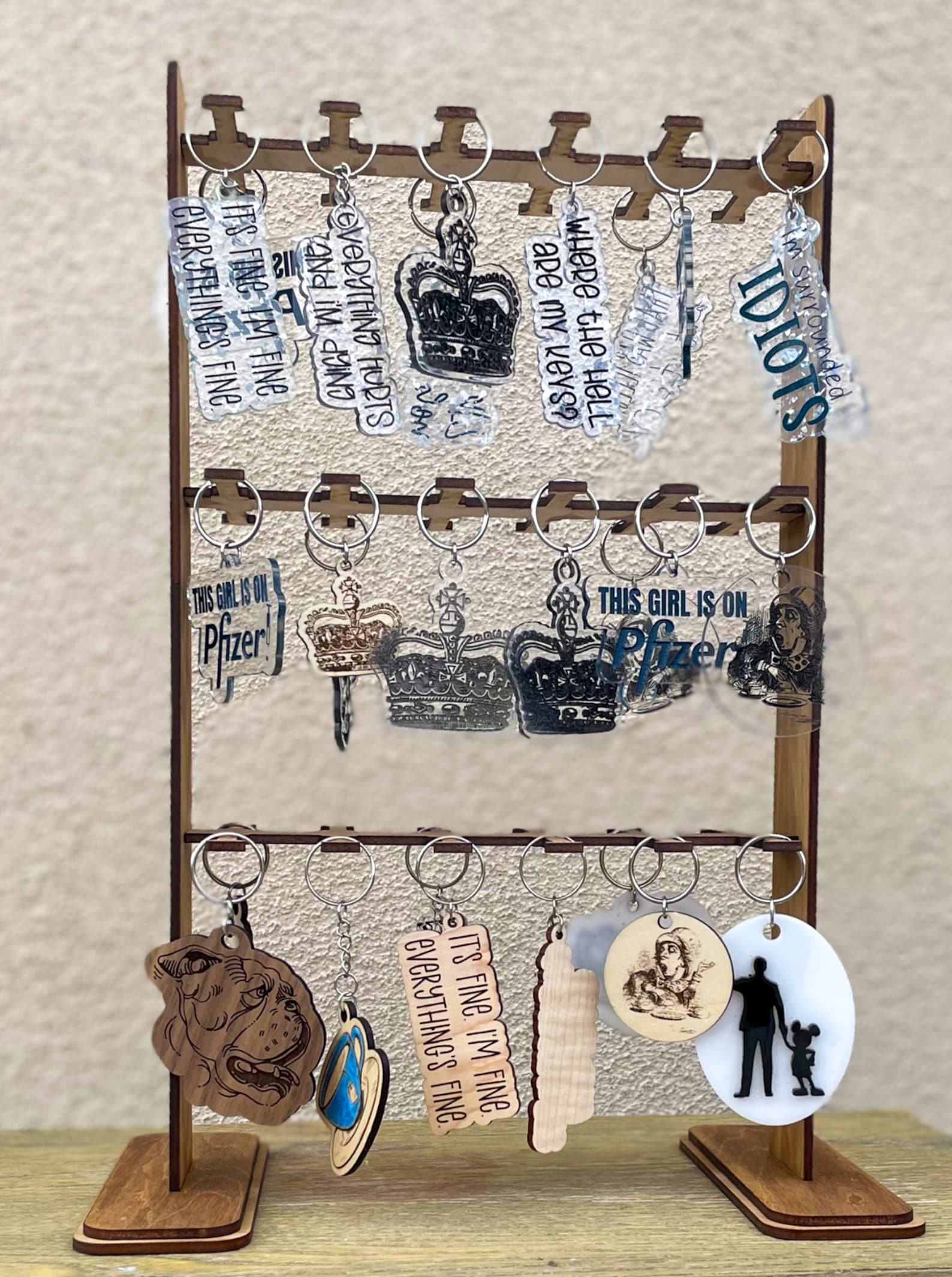 3 Tier Keychain Stand SVG Ai Laser Cut Files INSTANT | Etsy