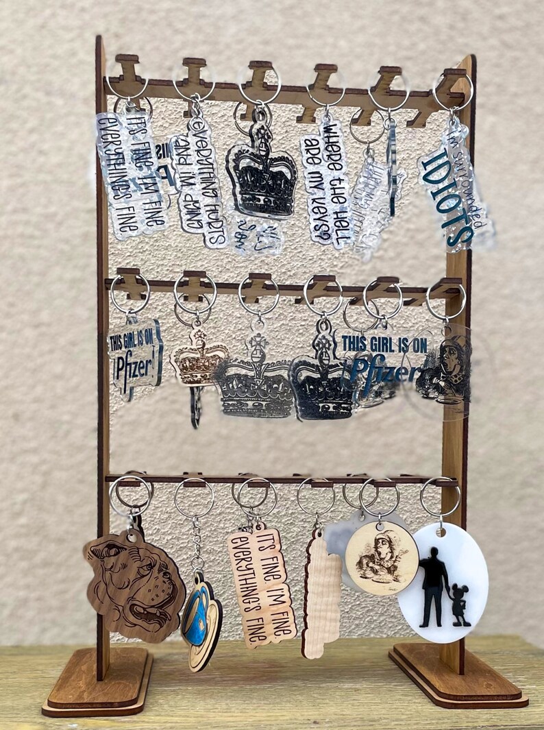 3 Tier Keychain Stand SVG Ai Laser Cut Files INSTANT | Etsy