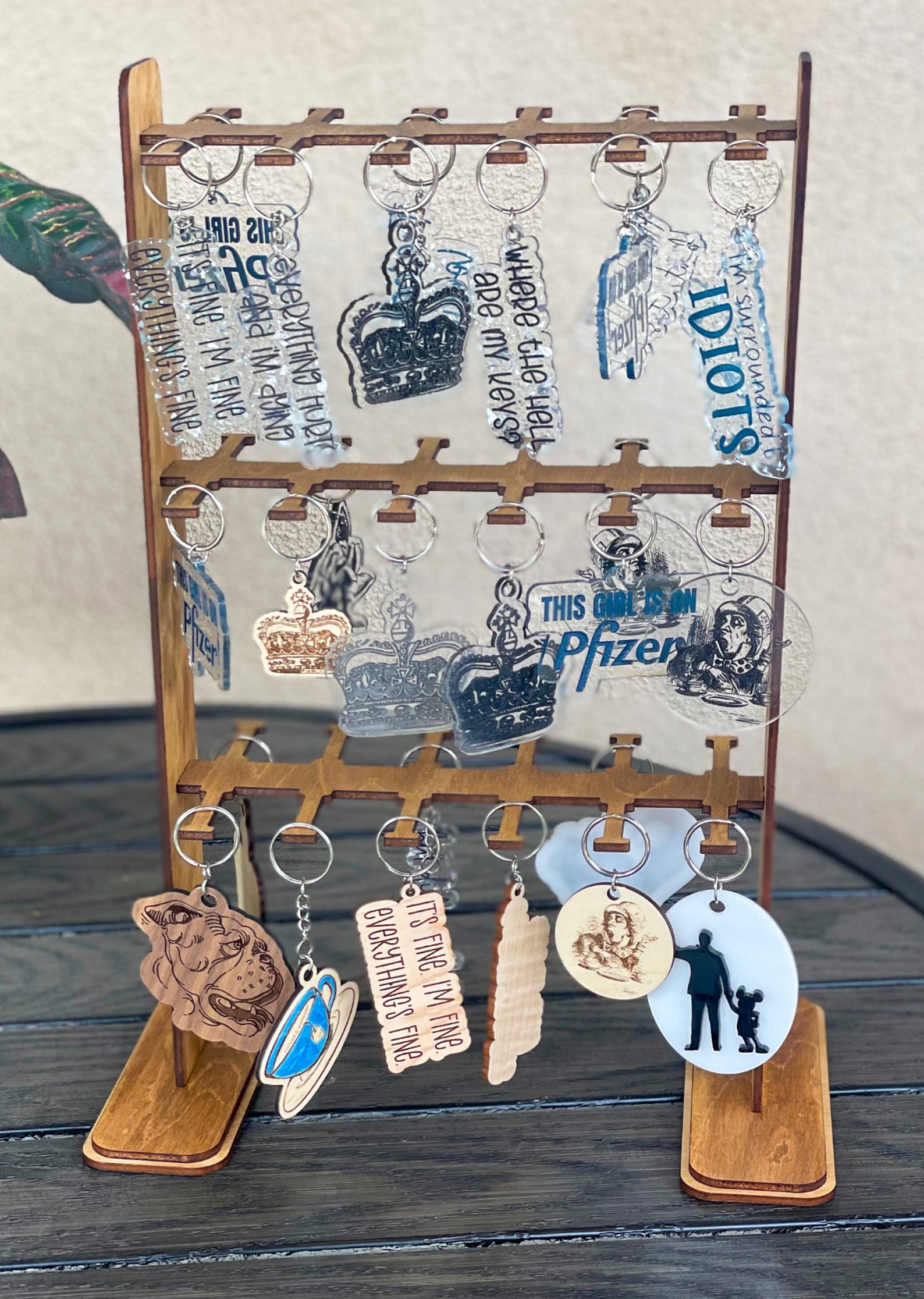 3 Tier Keychain Stand SVG Ai Laser Cut Files INSTANT - Etsy