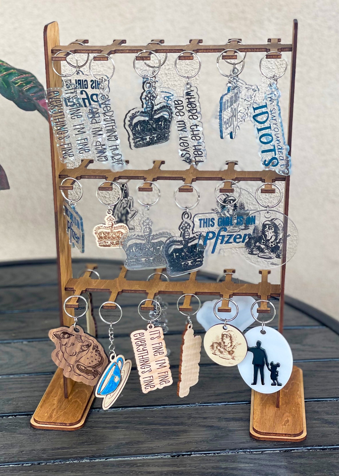 3 Tier Keychain Stand SVG + Ai Laser Cut Files -- INSTANT DOWNLOAD ...