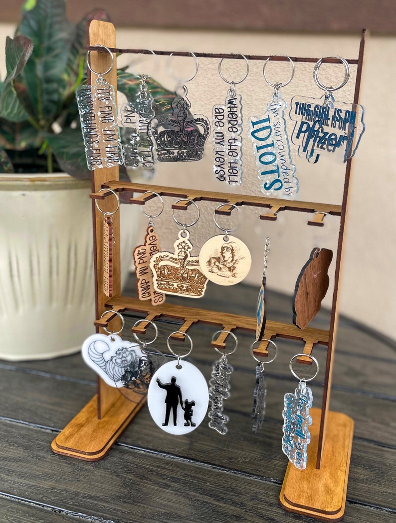 3 Tier Keychain Stand SVG + Ai Laser Cut Files -- INSTANT DOWNLOAD ...