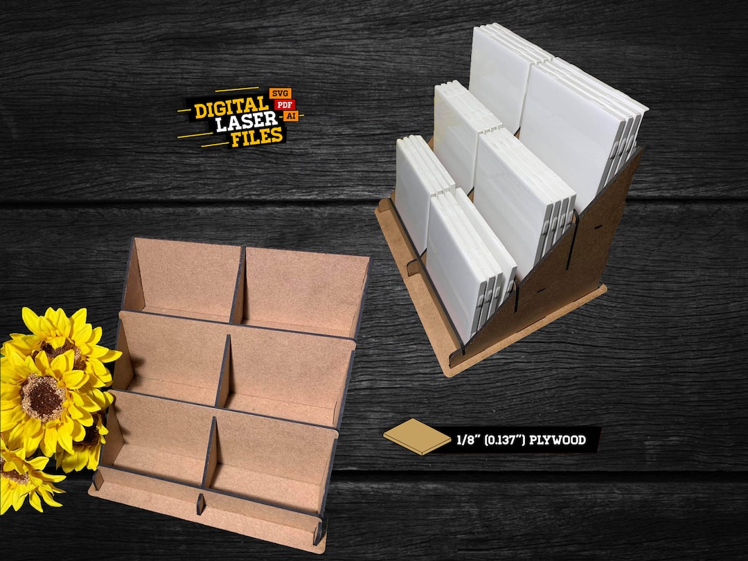 6 Slot Tile Display SVG + Ai Laser Cut Files -- INSTANT DOWNLOAD - Etsy
