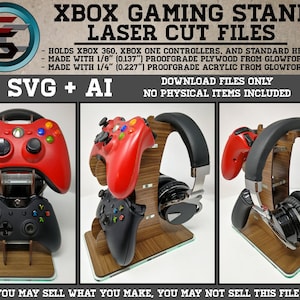 Xbox Gaming Stand SVG Ai Laser Cut Files INSTANT DOWNLOAD - Etsy