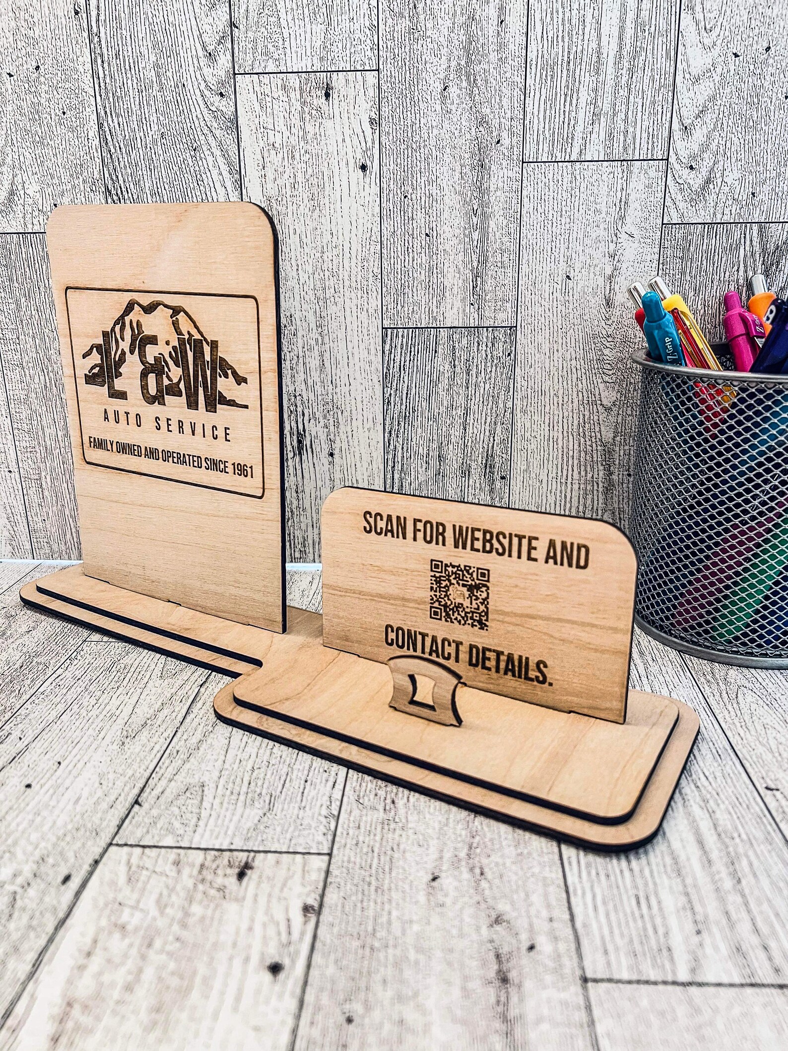 Split Business Card and Services Display SVG Ai Laser Cut | Etsy