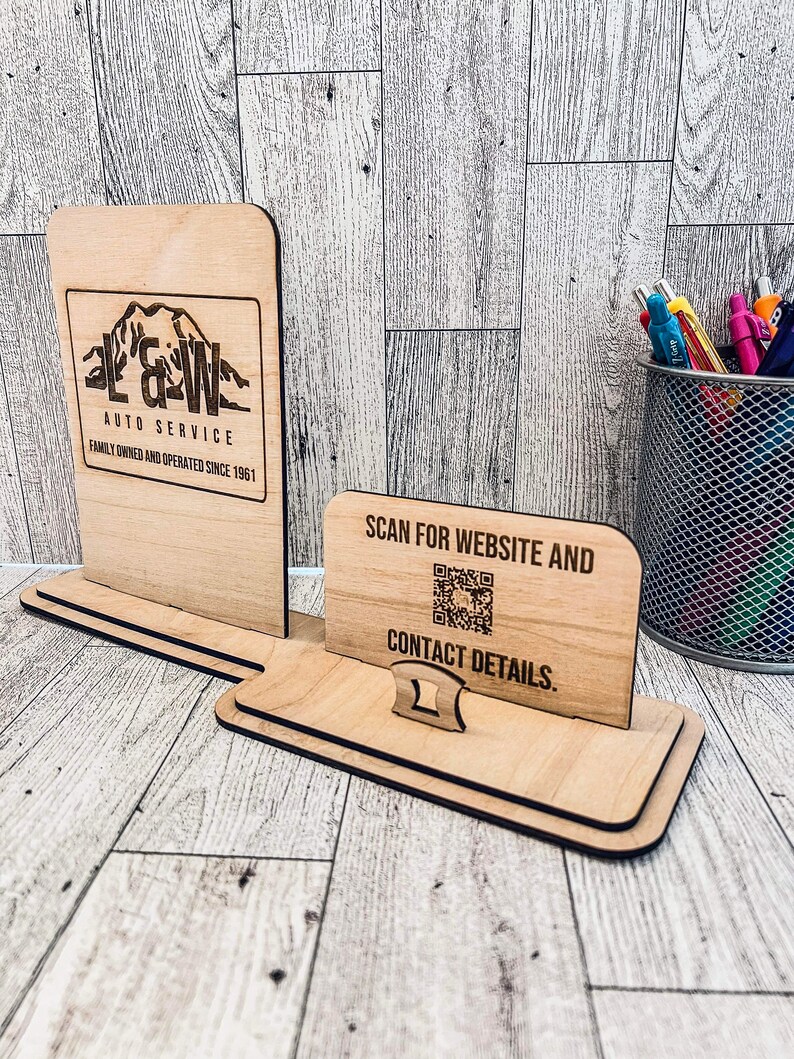 Split Business Card and Services Display SVG Ai Laser Cut | Etsy