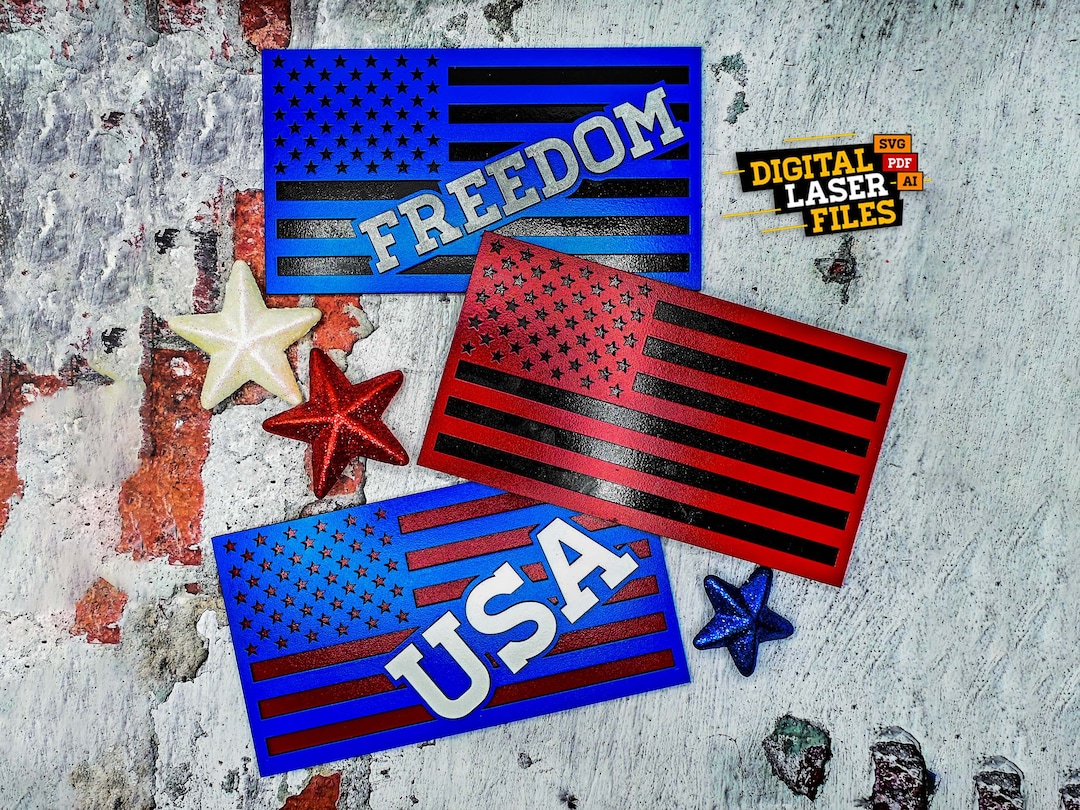 Layered Flags 3 Pack SVG + Ai Laser Cut Files -- INSTANT DOWNLOAD - Etsy