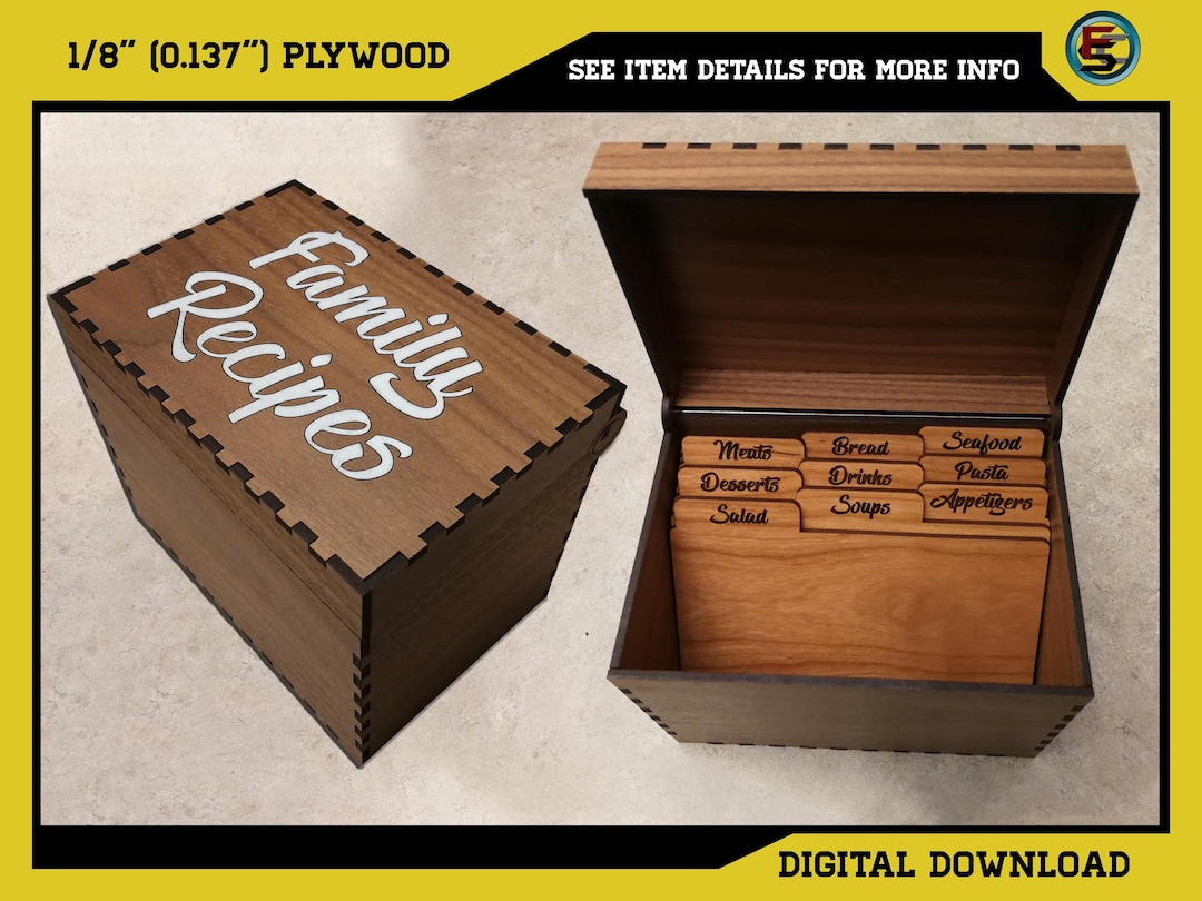 Recipe Box SVG Ai Laser Cut Files INSTANT DOWNLOAD - Etsy
