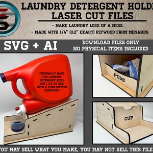 Laundry Detergent Holder SVG Ai Laser Cut Files INSTANT - Etsy