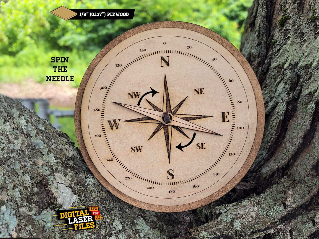 Compass SVG + Ai Laser Cut Files -- INSTANT DOWNLOAD - Etsy