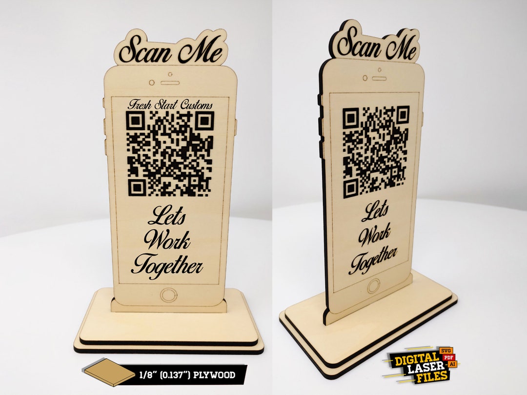 Scan Me Display SVG + Ai Laser Cut Files -- INSTANT DOWNLOAD - Etsy UK