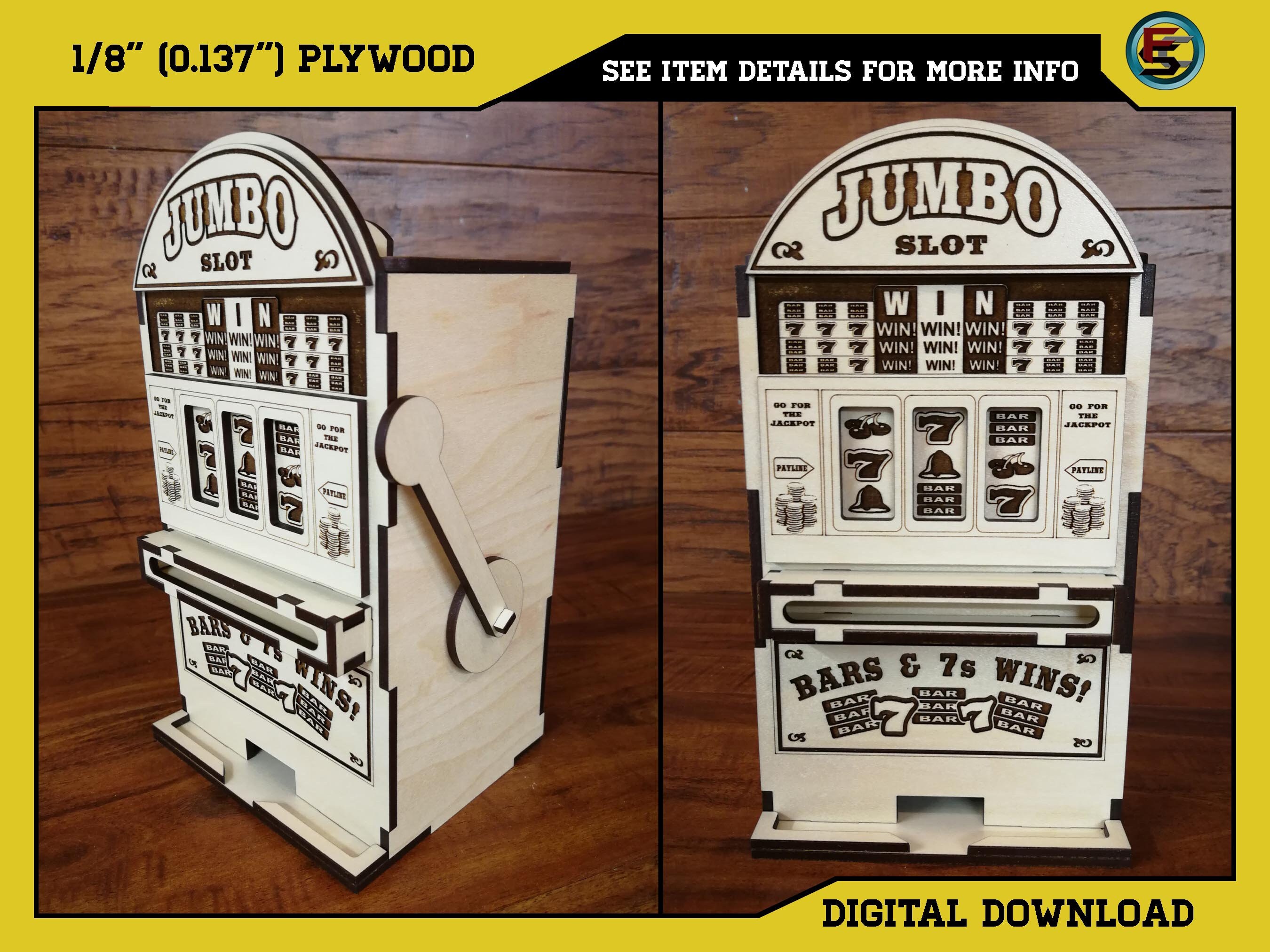 Slot Machine Box Svg Ai Laser Cut Files INSTANT DOWNLOAD - Etsy Australia