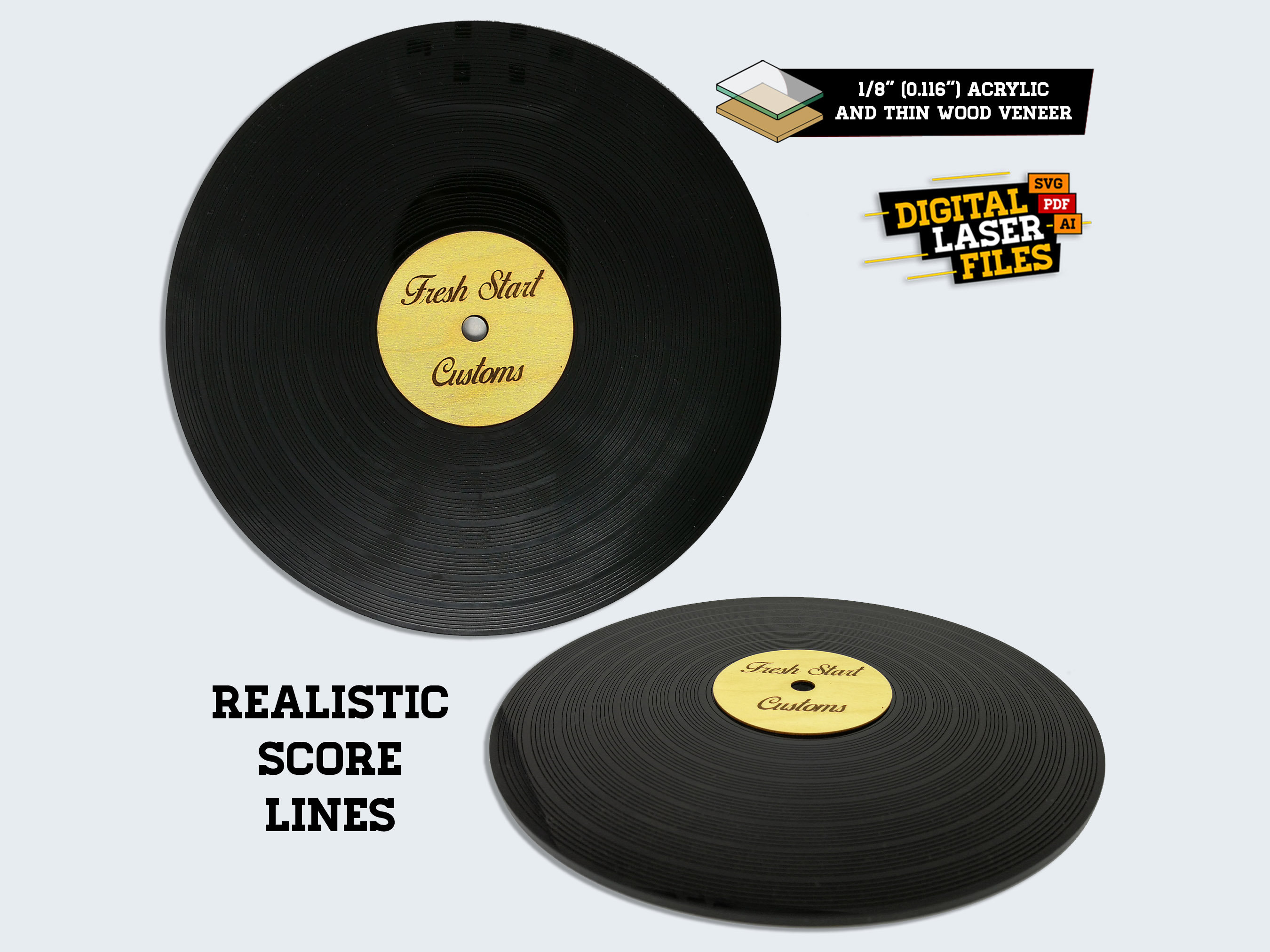 Vinyl Record SVG + Ai Laser Cut Files -- INSTANT DOWNLOAD - Etsy