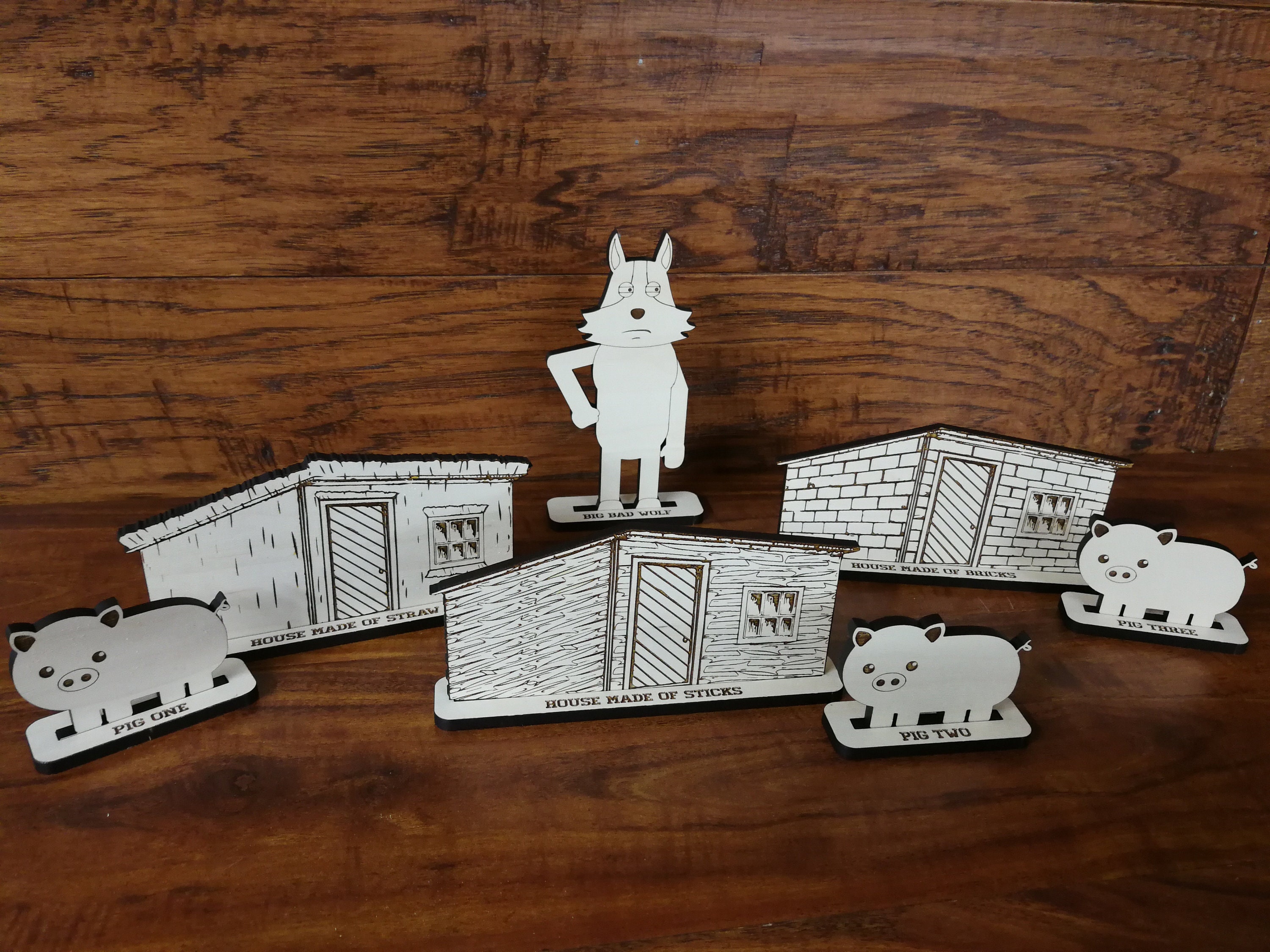 3 Little Pigs SVG Ai Laser Cut Files INSTANT DOWNLOAD | Etsy