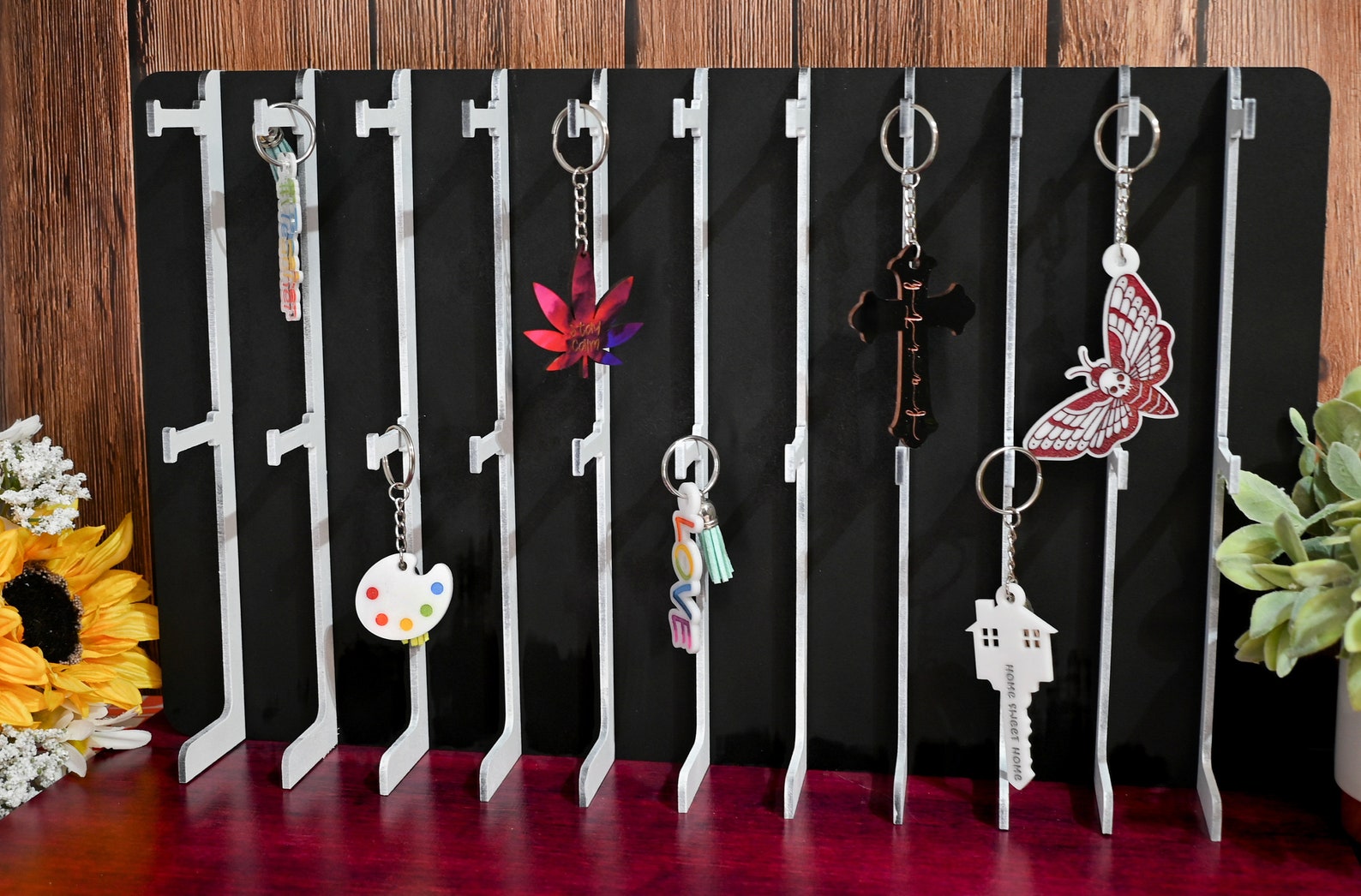 Collapsible Slot Keychain Stands SVG Ai Laser Cut Files - Etsy