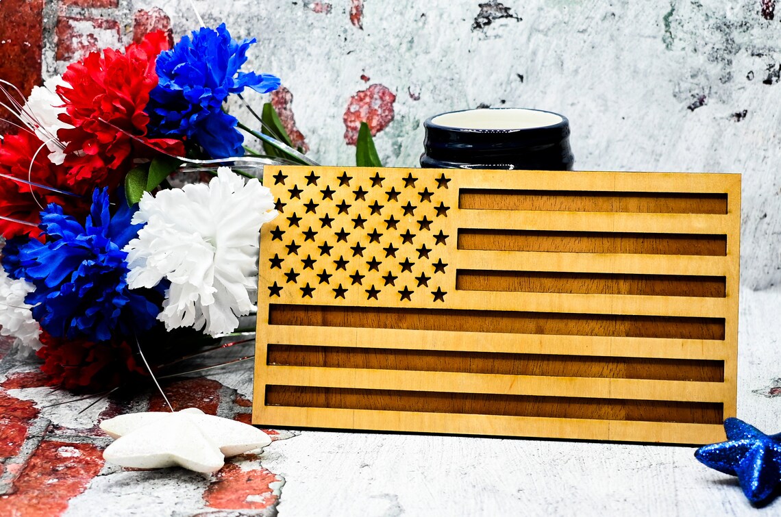 Layered American Flag SVG Ai Laser Cut Files INSTANT - Etsy